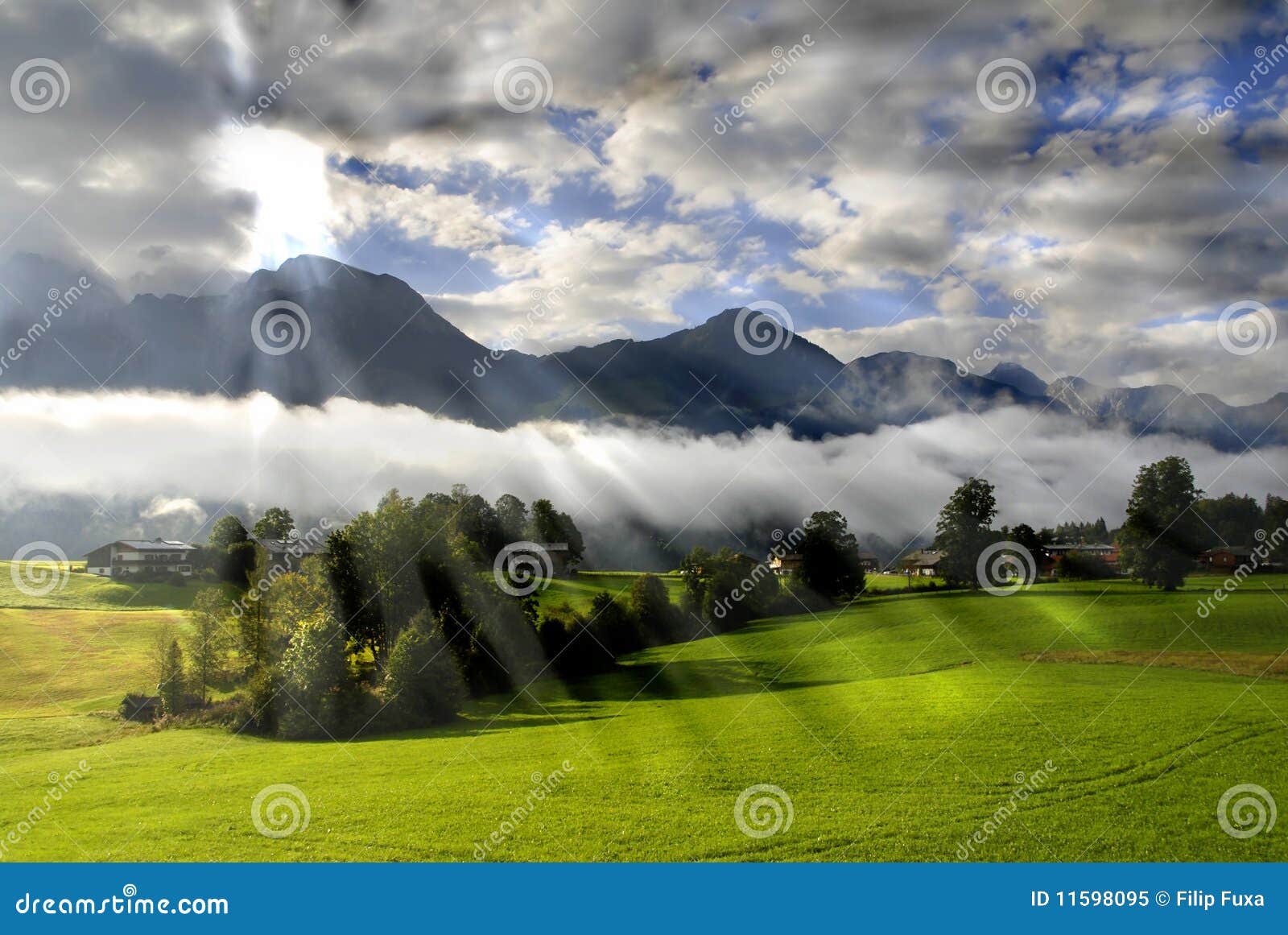 Morning in the Alps stock image. Image of beautiful, rays - 11598095