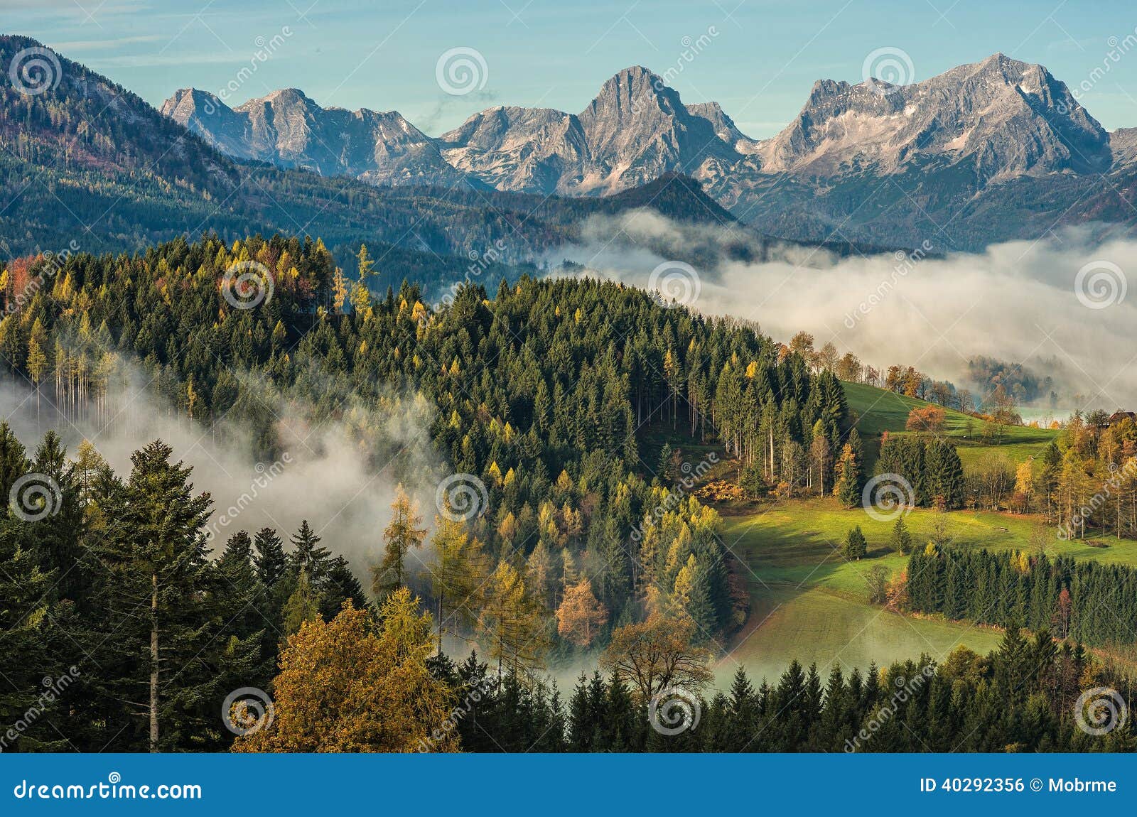 Morning in the Alps stock photo. Image of chalk, autumn - 40292356