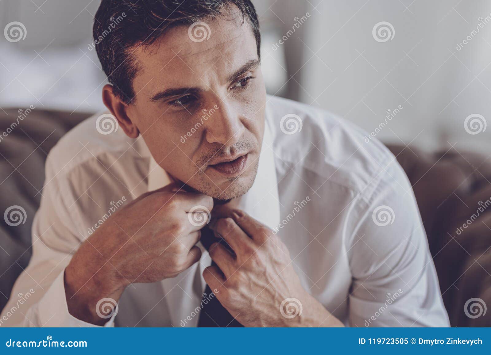 Attractive Nice Man Getting Ready for Work Stock Image - Image of ...