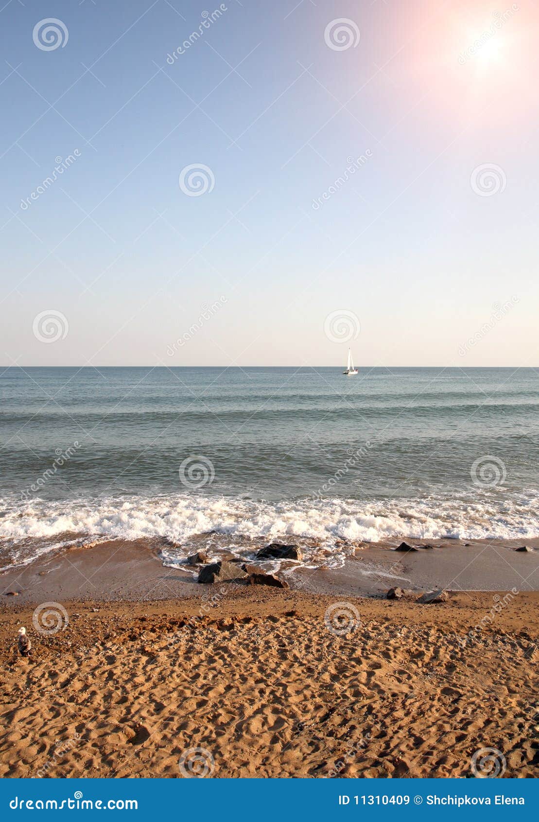 Morning on beach. stock image. Image of freshness, breeze - 11310409