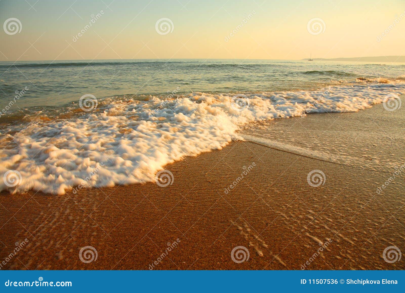 Morning on beach. stock photo. Image of clouds, sand - 11507536
