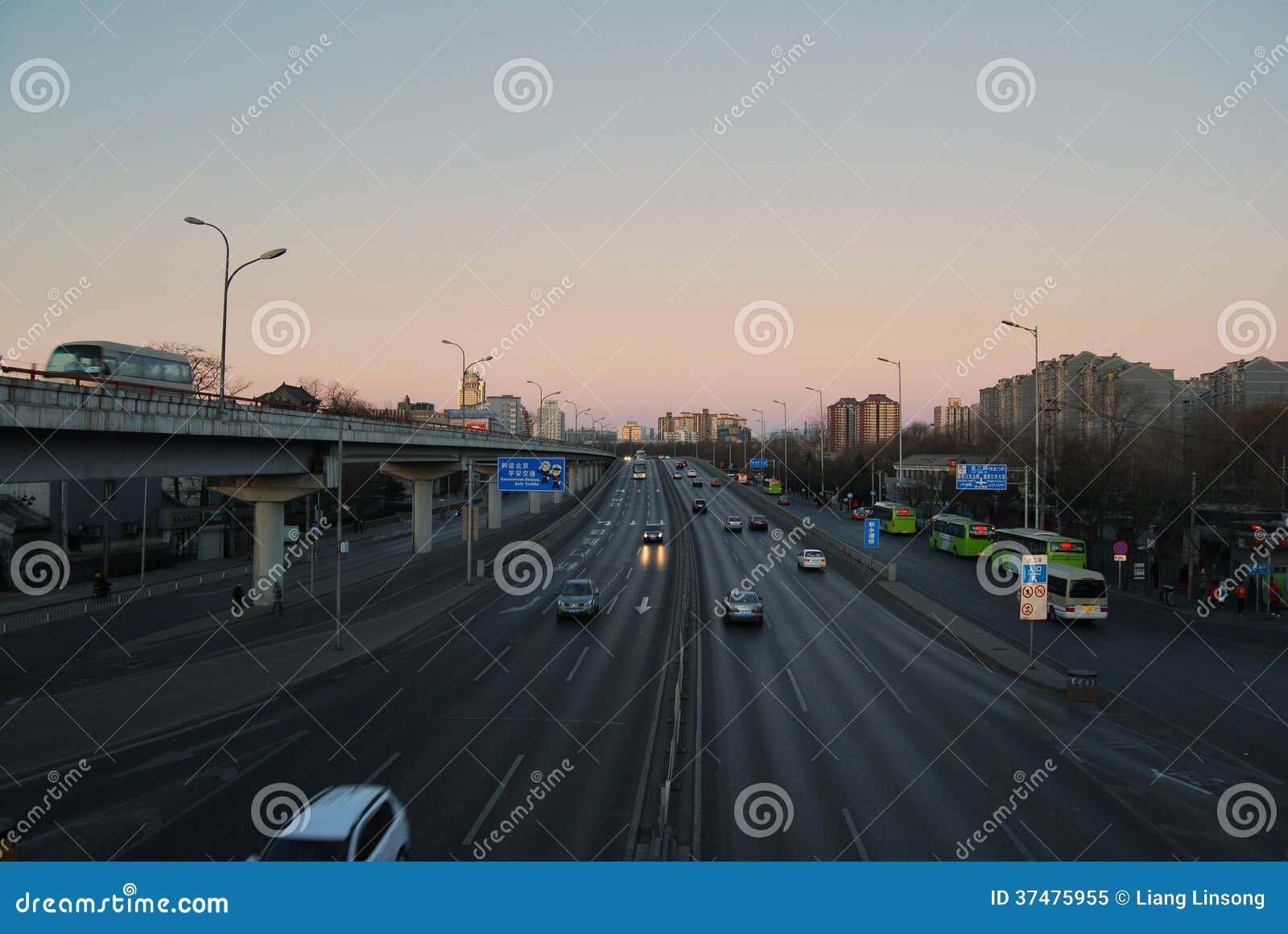 Morning of Beijing stock image. Image of traffic, china - 37475955