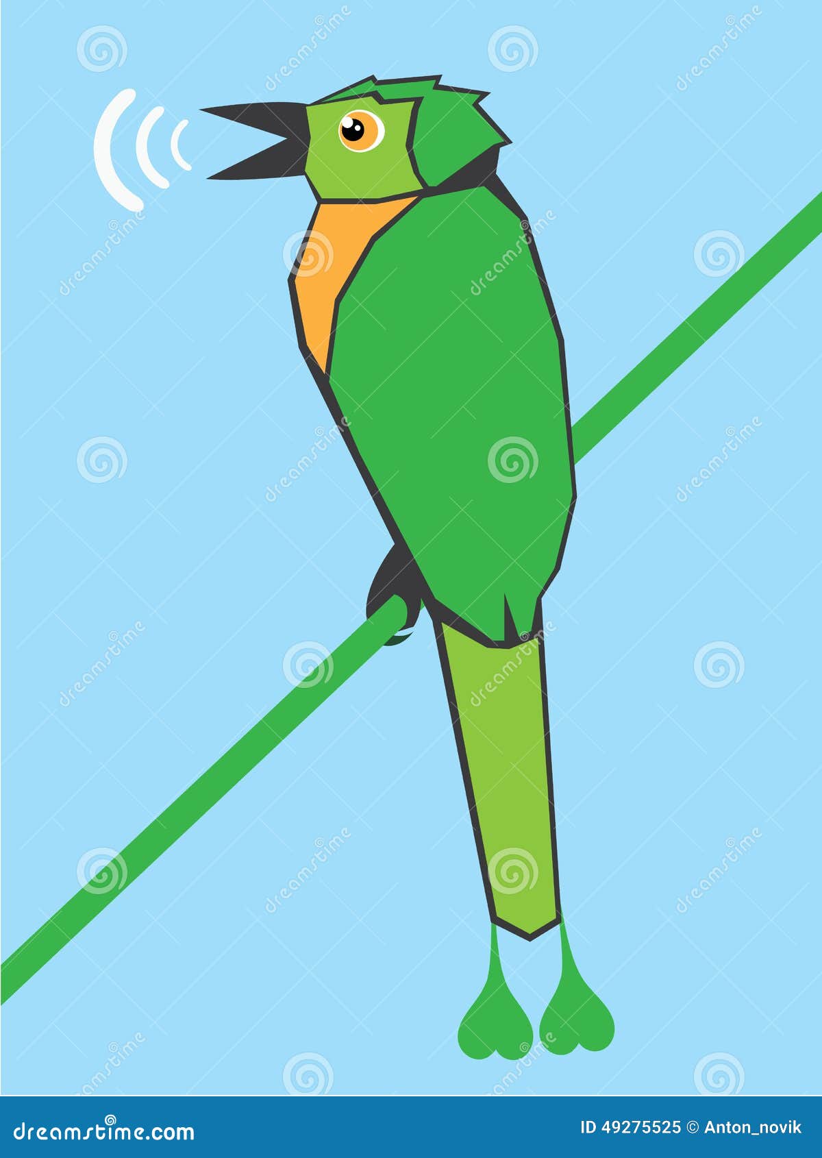 Morning Bird stock vector. Illustration of summer, song - 49275525