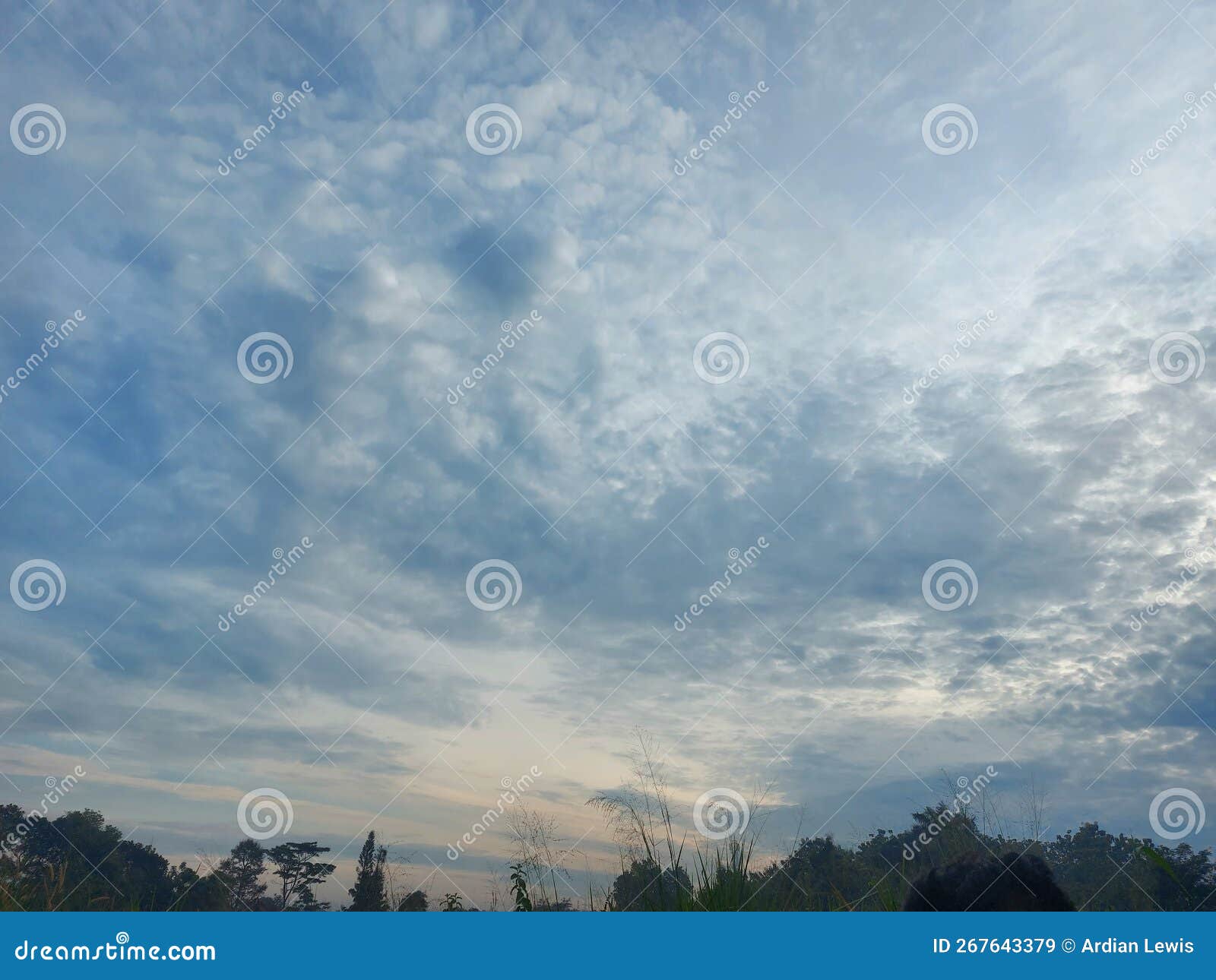 Morning Bluesky View with Sunrise Stock Image - Image of cumulus, cloud ...