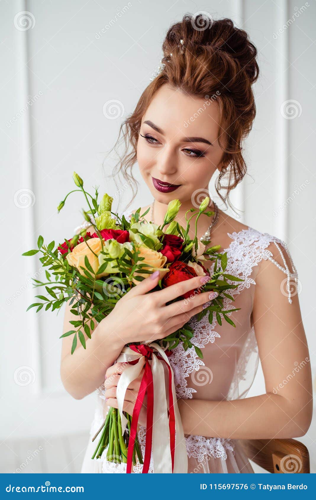 Morning bride gatherings stock photo. Image of luxury - 115697576