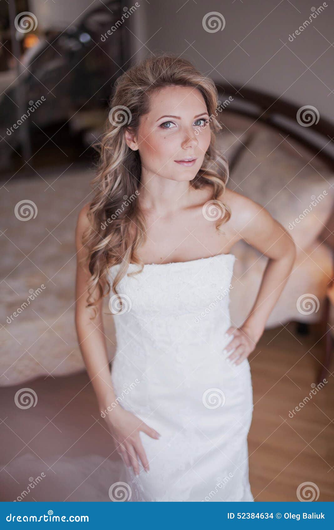 Morning bride stock photo. Image of beauty, cheerful - 52384634