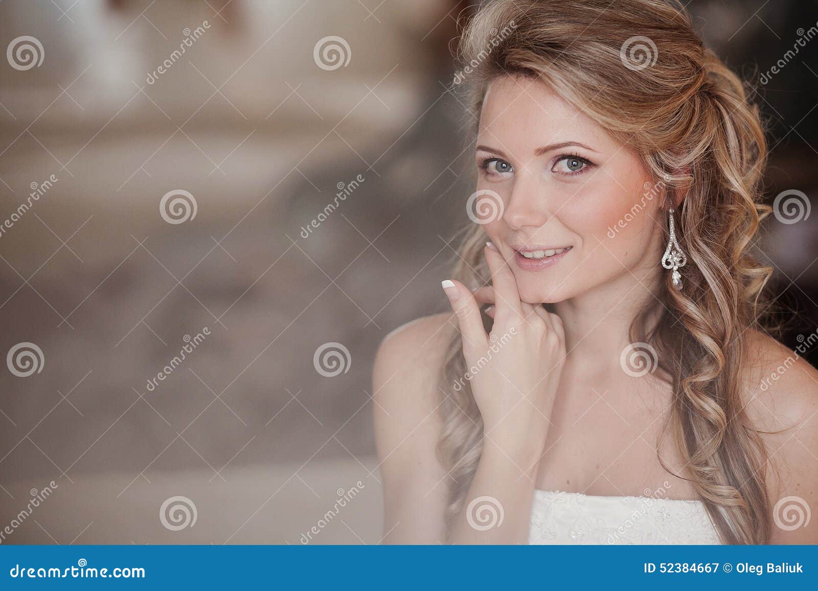 Morning bride stock image. Image of model, cheerful, nature - 52384667