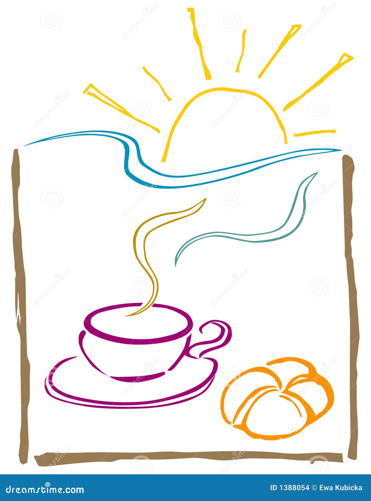 Morning cafe stock vector. Illustration of morning, rising - 1388054