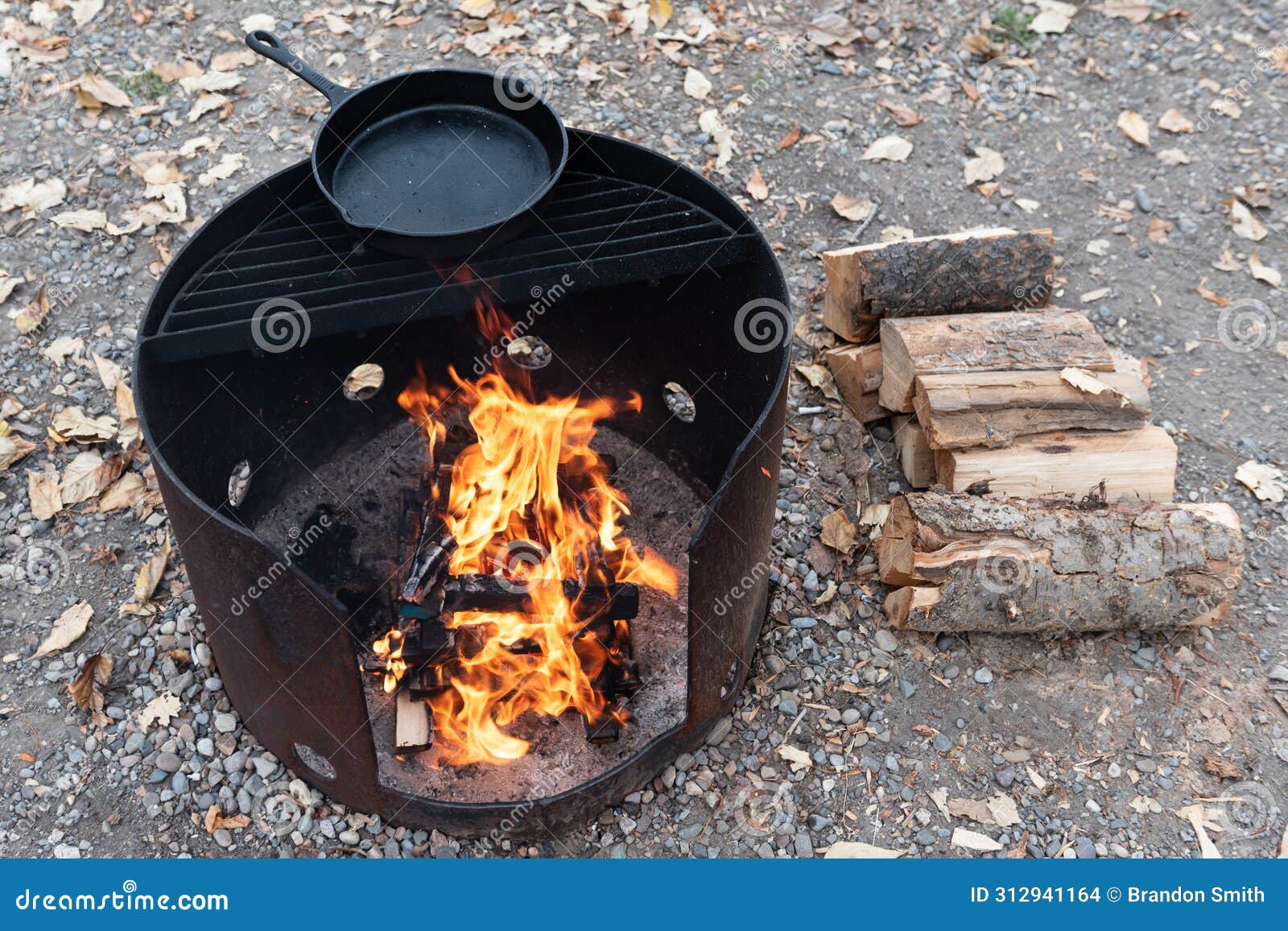 Morning Campfire stock photo. Image of camp, outdoor - 312941164