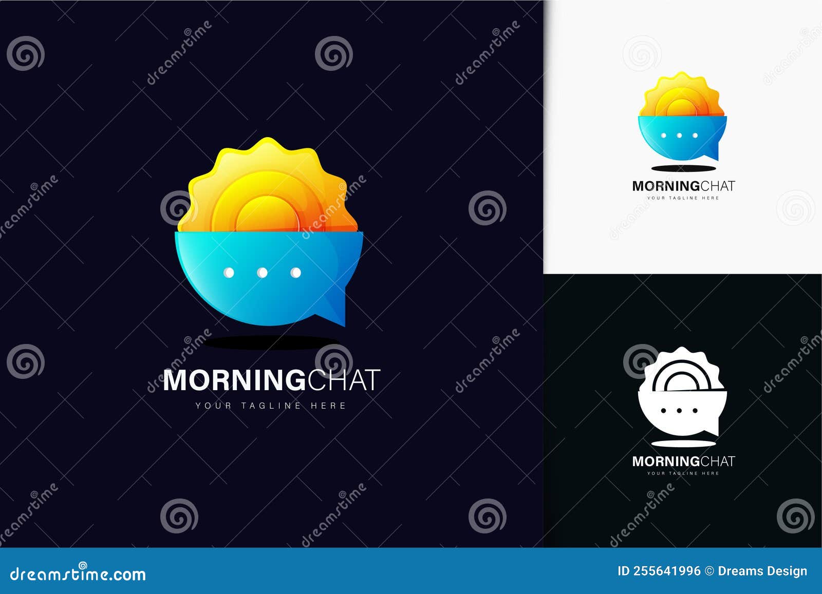 Morning Chat Logo Design with Gradient Stock Vector - Illustration of ...