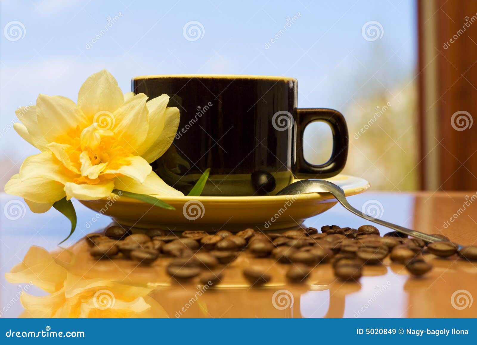 Morning coffee stock image. Image of beautiful, spoon - 5020849