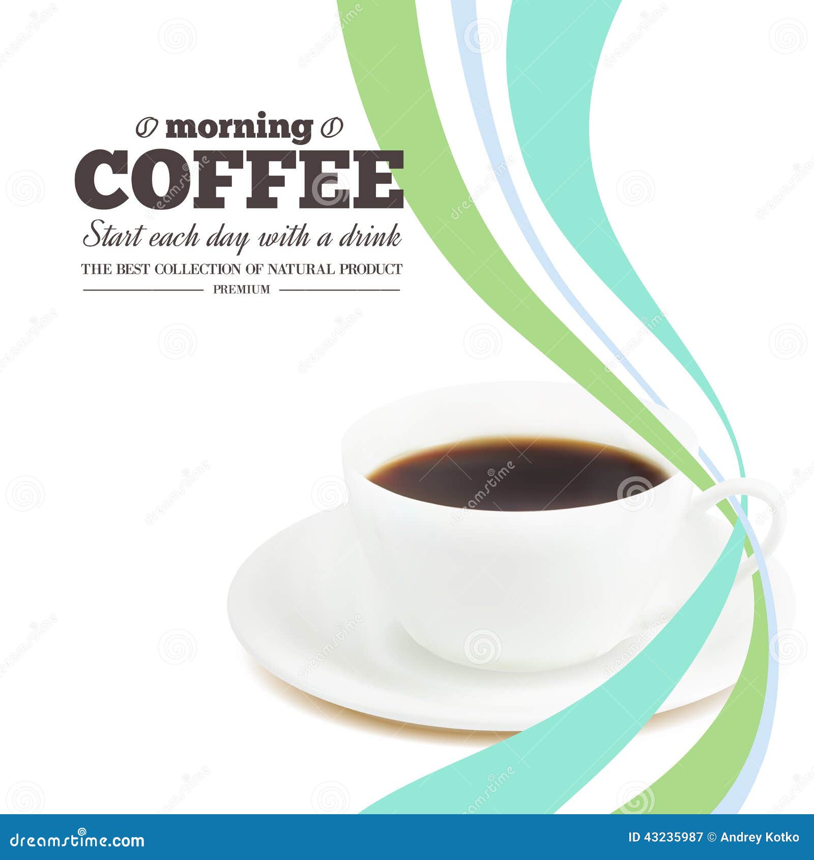 Morning coffee. stock vector. Illustration of soft, color - 43235987