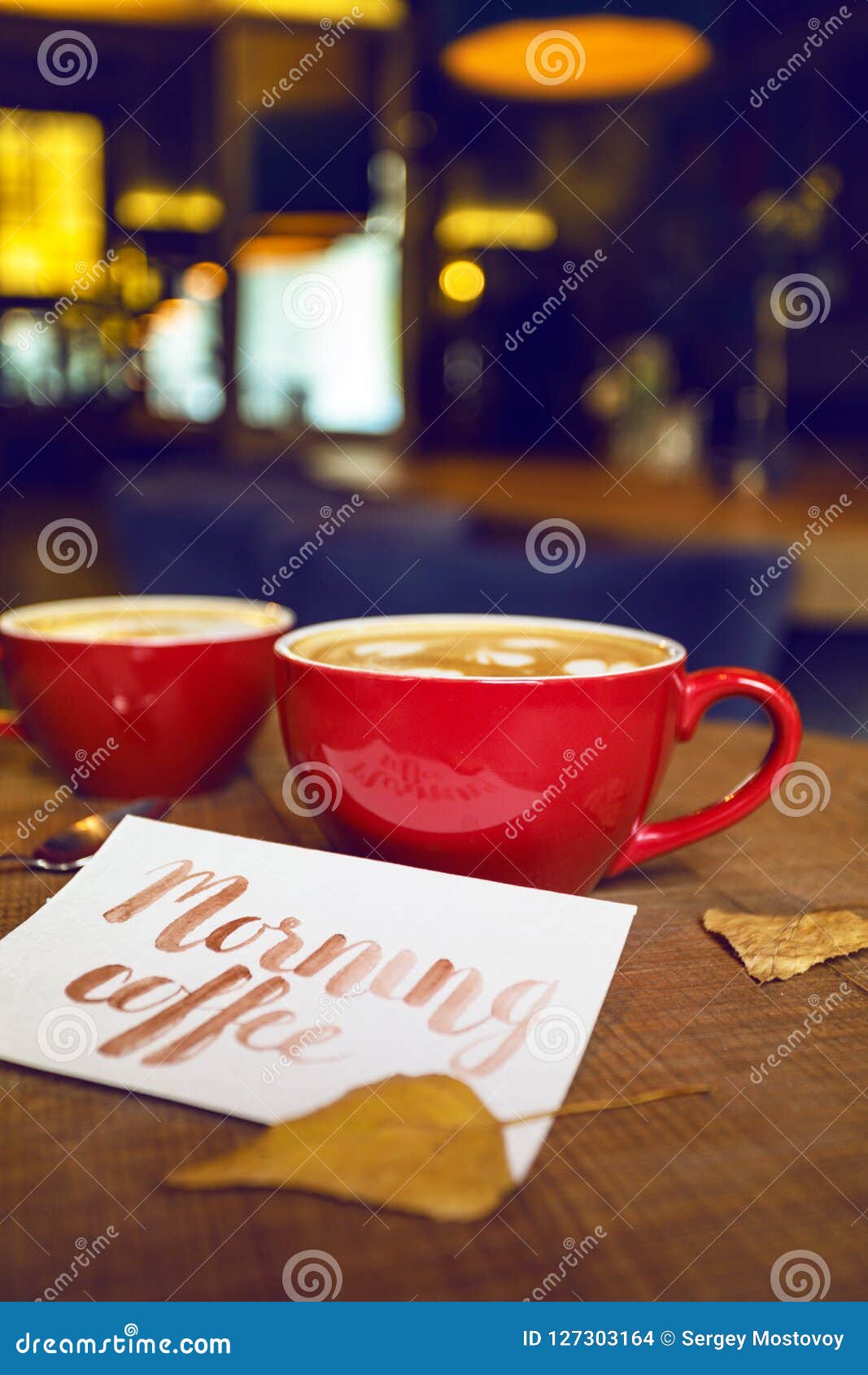 Morning coffee in a cafe stock photo. Image of cozy - 127303164