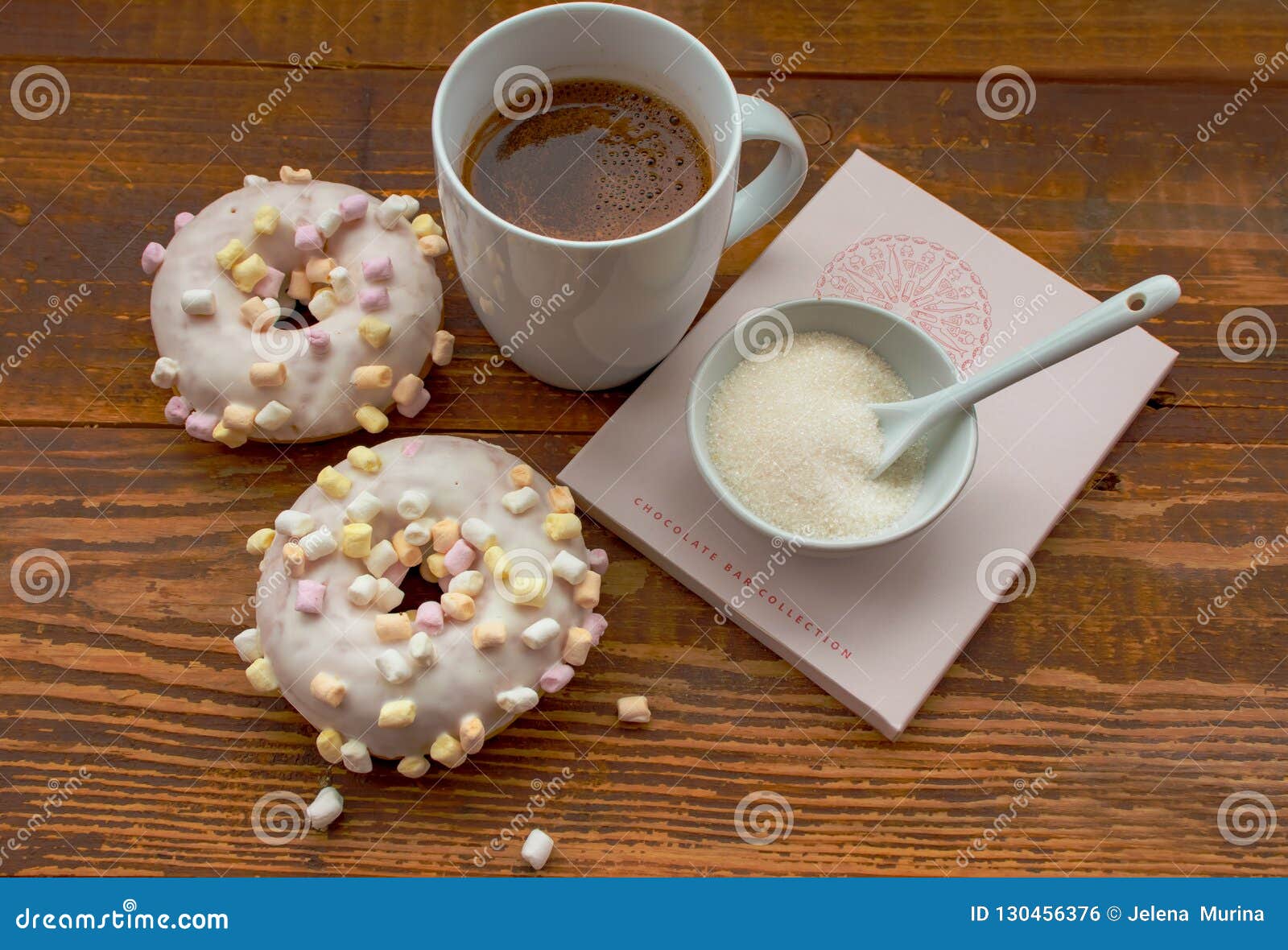 Donuts with marshmallow stock photo. Image of donut - 130456376