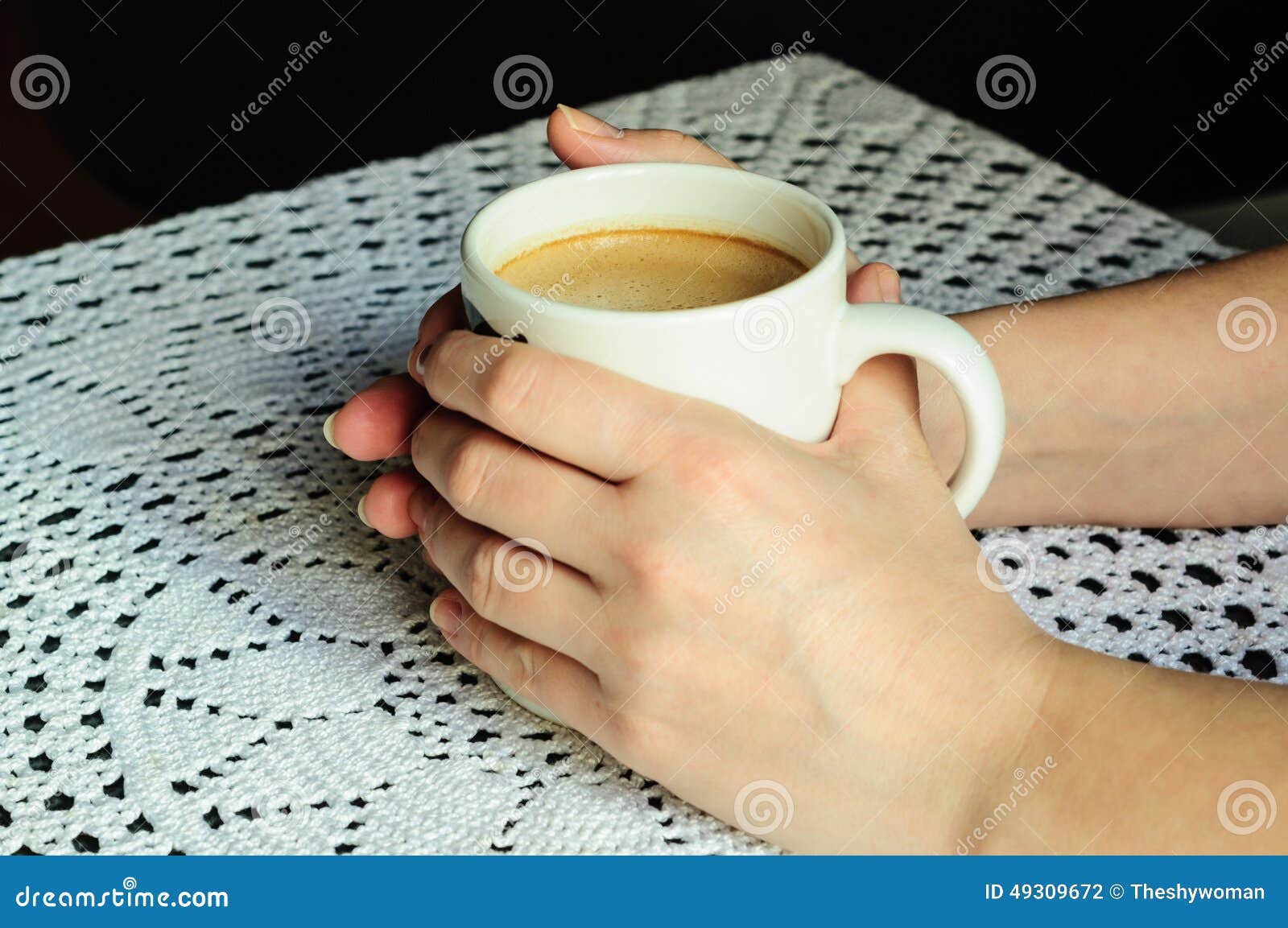 Morning coffee in a mug. stock photo. Image of drink - 49309672