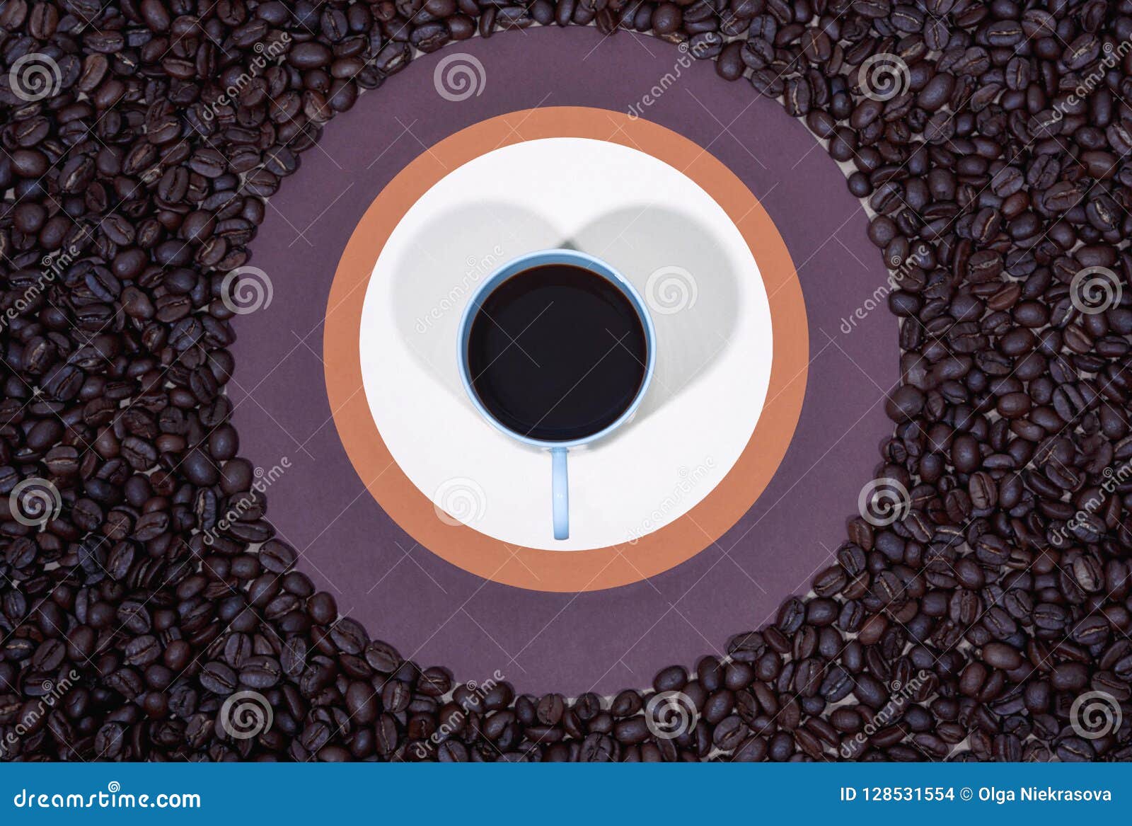 Morning coffee setup. stock photo. Image of idea, bean - 128531554
