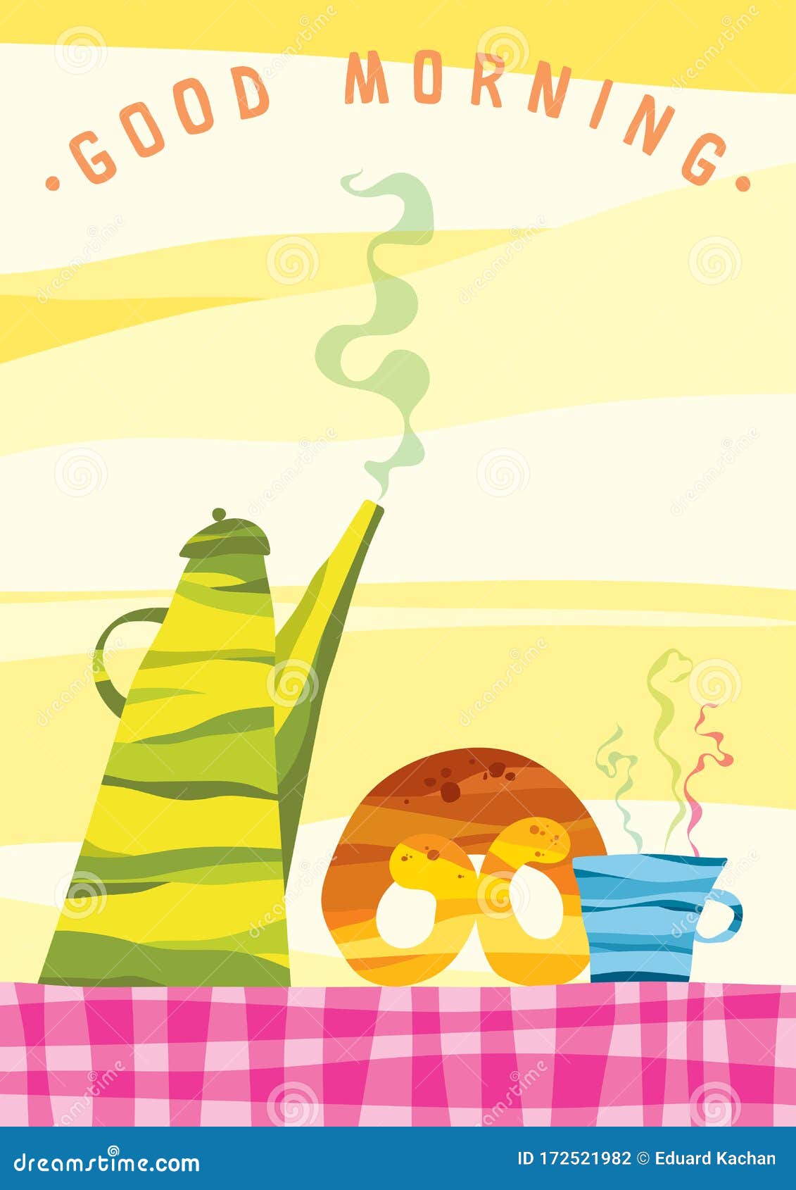 Morning coffee stock vector. Illustration of tablecloth - 172521982