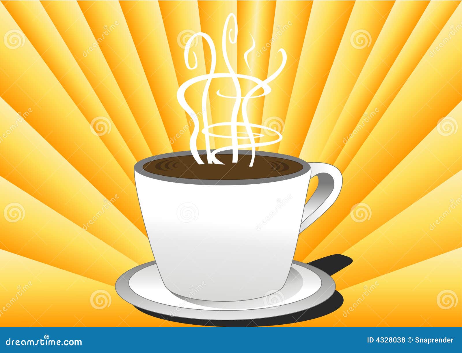 Morning coffee in sun stock illustration. Illustration of decaf - 4328038