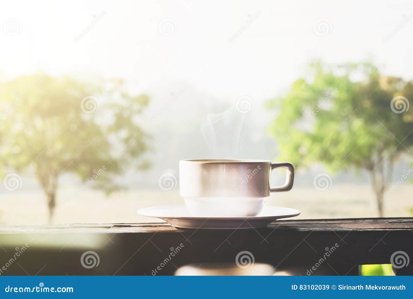 Morning Coffee with Sunlight Stock Image - Image of chalet, landscape ...