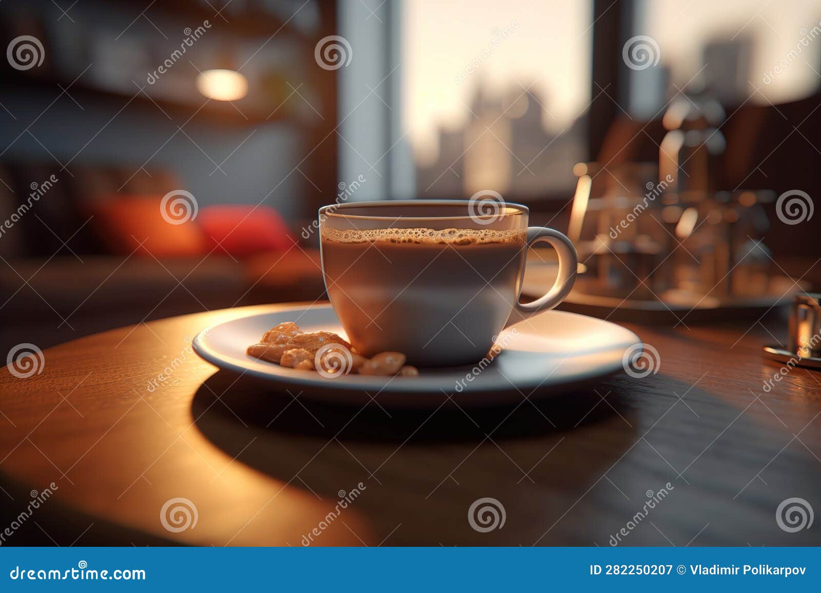 Morning Coffee on the Table in the Morning. Generated by AI Stock ...