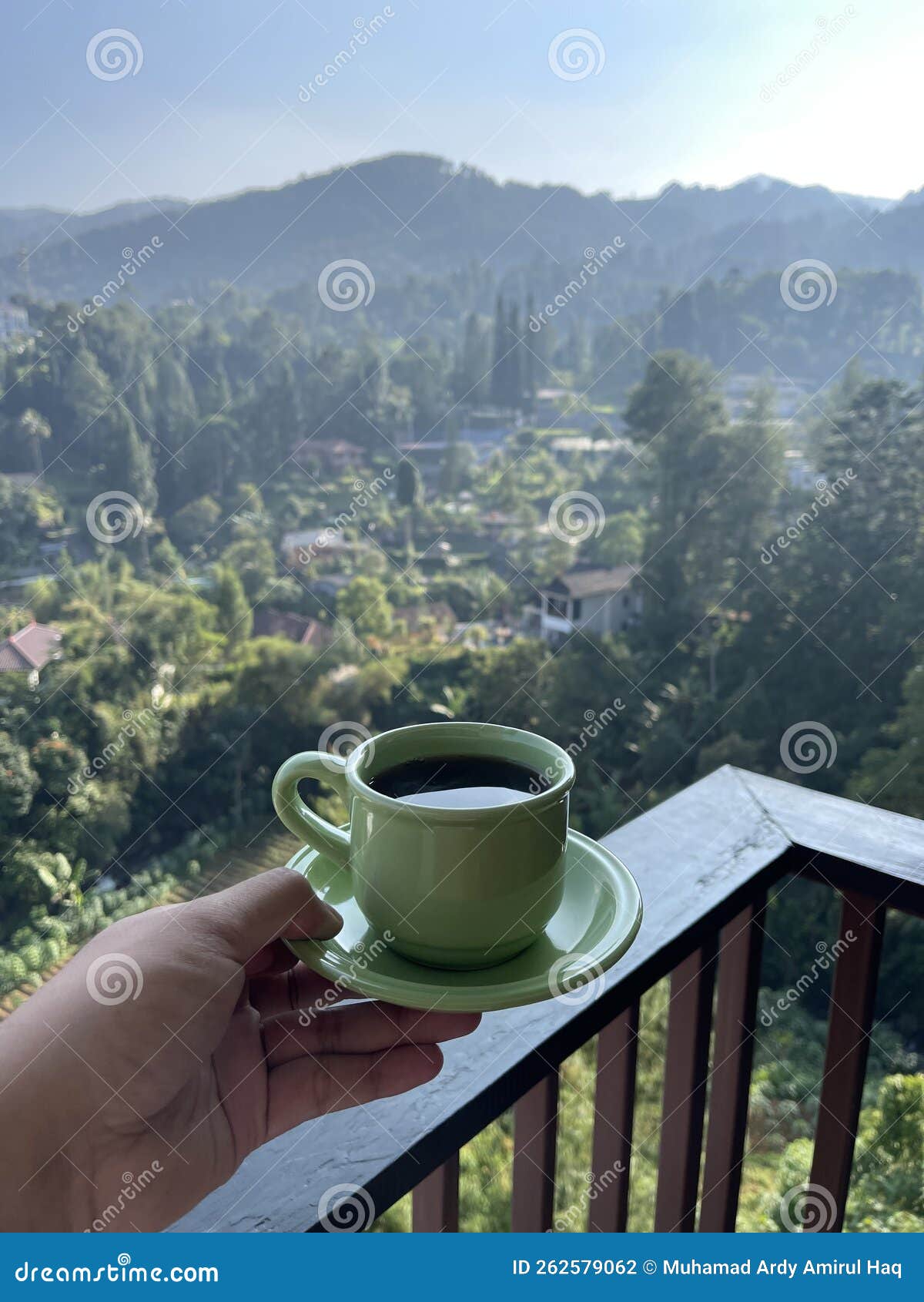 Morning Coffee with a View at the Puncak West Java Indonesia Stock ...