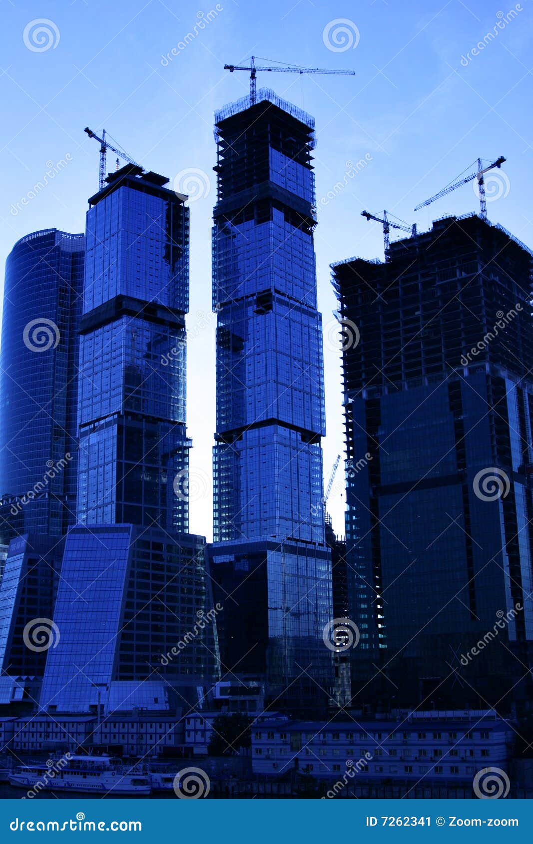 Morning at Construction Site Stock Image - Image of finance, skyscraper ...