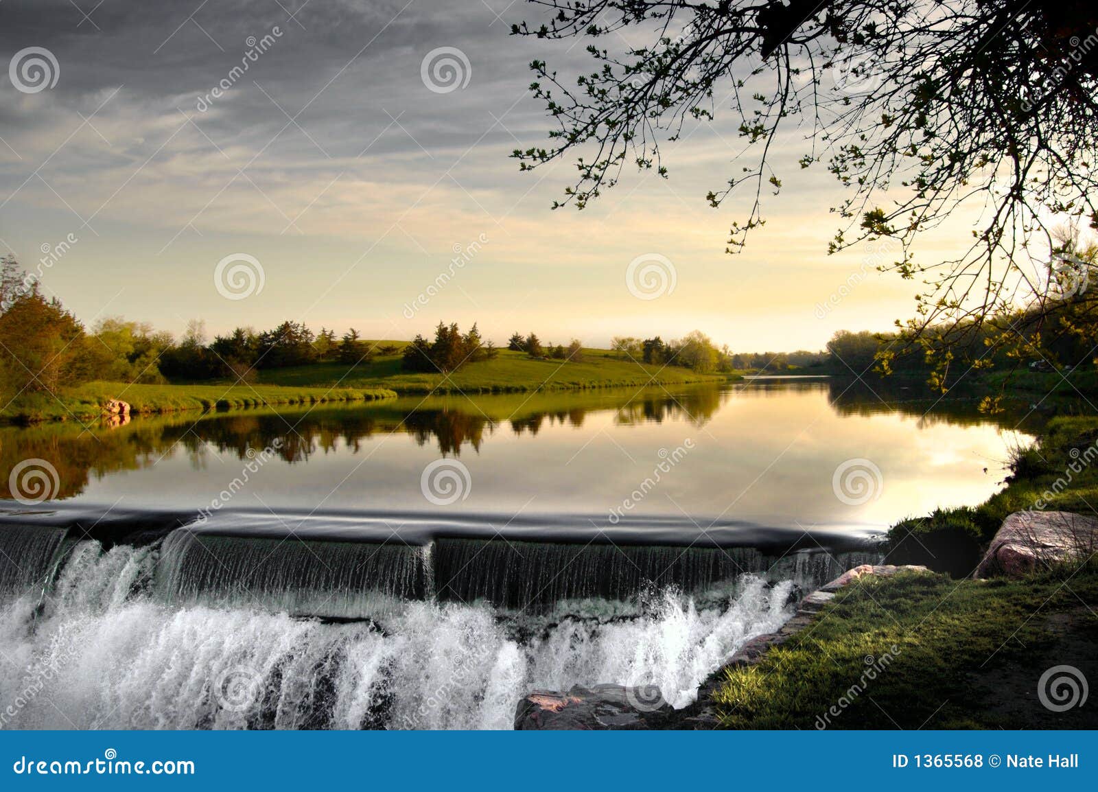 Morning at the dam stock photo. Image of reflection, stream - 1365568