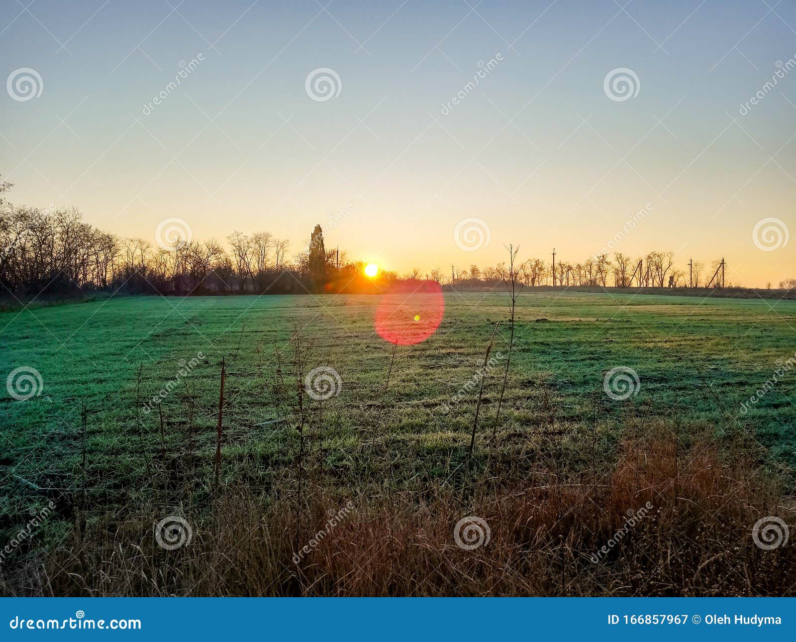 Morning Dawn in the Countryside Stock Image - Image of landscape, water ...