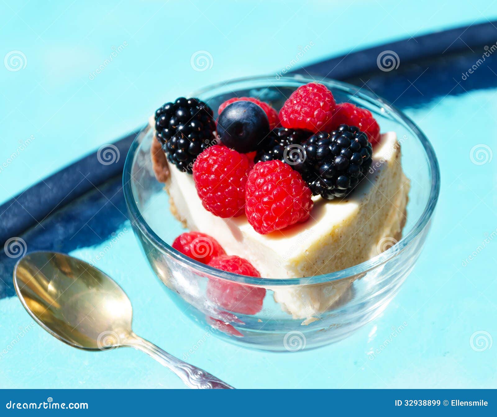 Morning Dessert with Berries Stock Image - Image of glass, blackberry ...