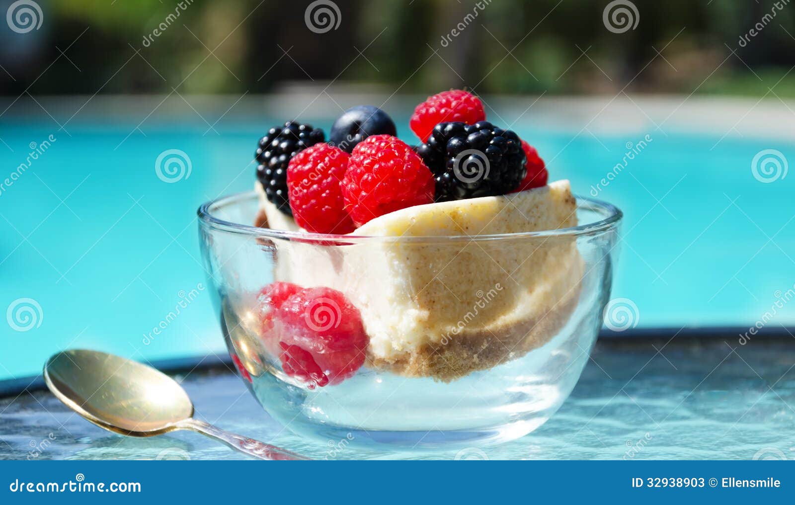 Morning Dessert with Berries Stock Image - Image of glass, berry: 32938903