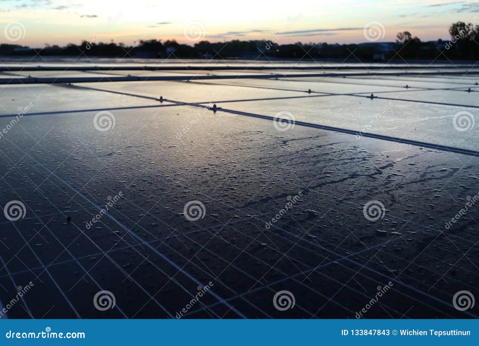 Morning Dewdrop on Solar Panel Stock Image - Image of electric ...
