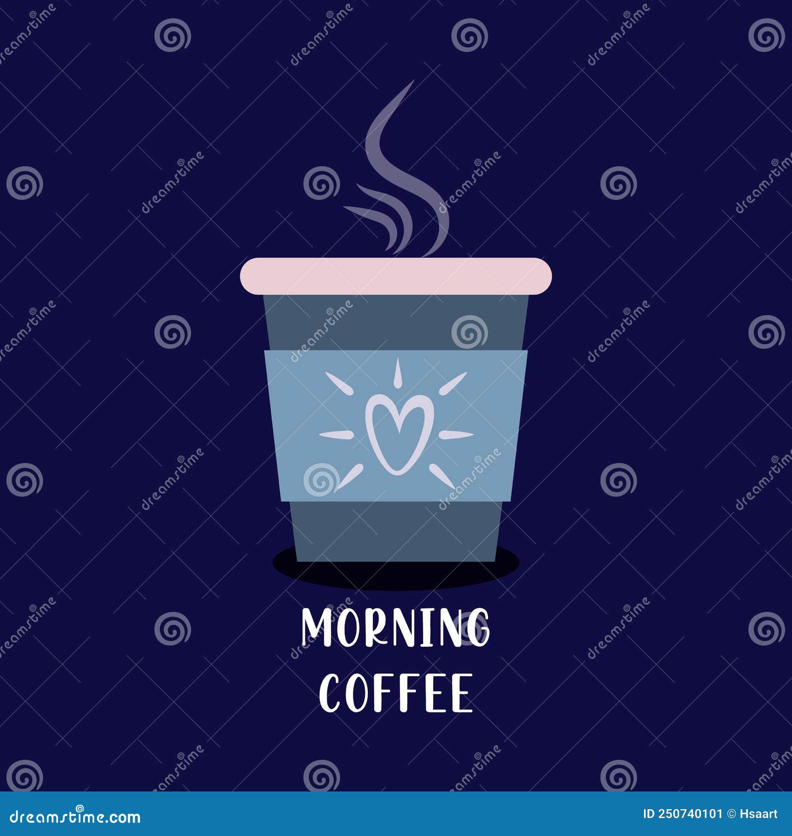 Morning Coffee Flat Vector Illustration Stock Vector - Illustration of ...