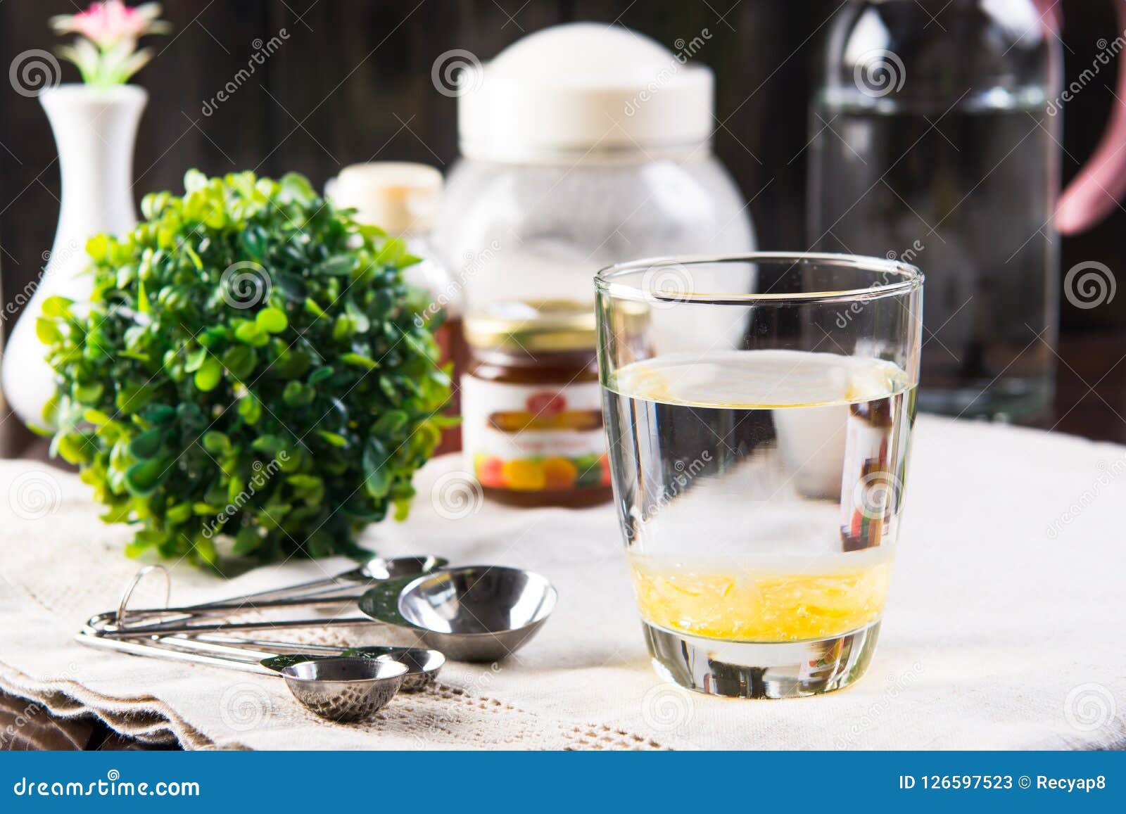Honey citrus lemon tea stock image. Image of natural - 126597523