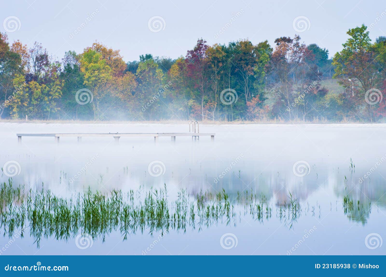 Morning fog on lake stock photo. Image of pontoon, clear - 23185938