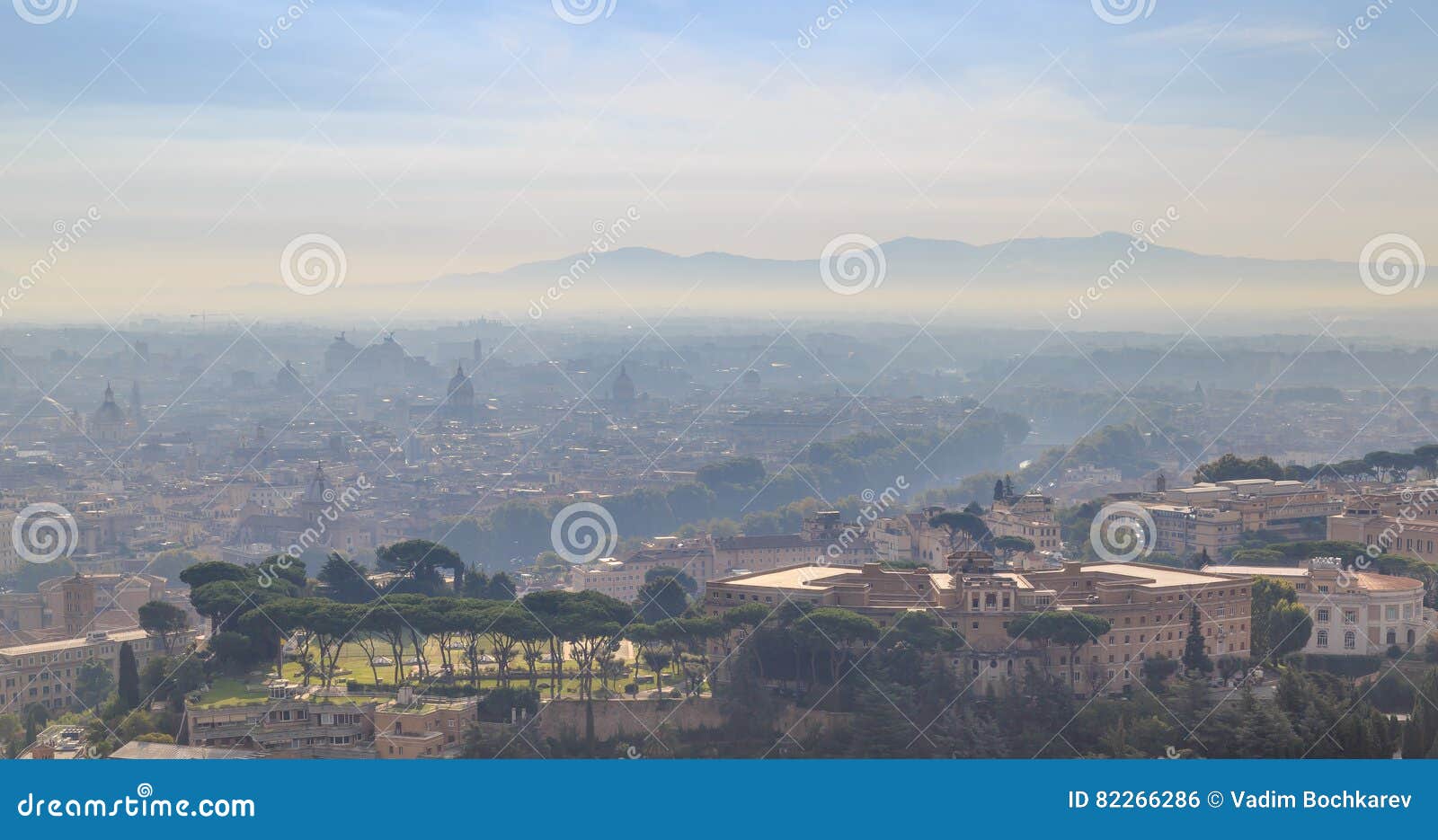 Morning Fog Over Capitol Hill in Rome Stock Photo - Image of horizon ...