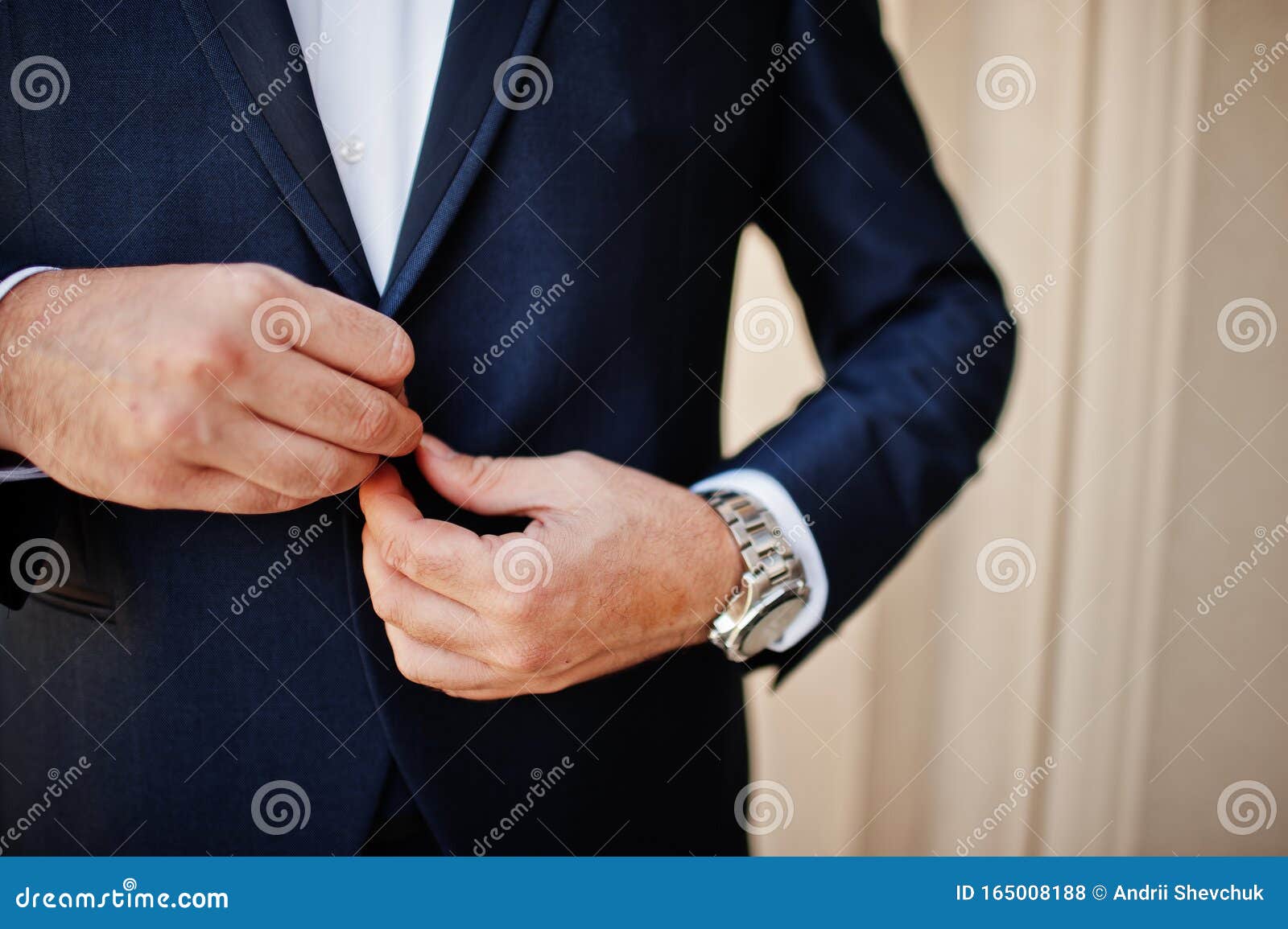 Morning of the Groom Preparation. Young and Handsome Groom Getting ...