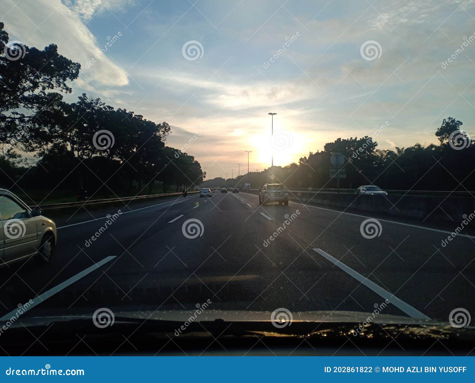 Morning highway views stock photo. Image of sunlight - 202861822