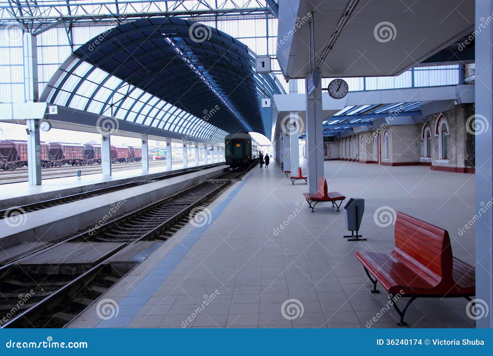 Morning Hour at the Railway Station Stock Photo - Image of departure ...