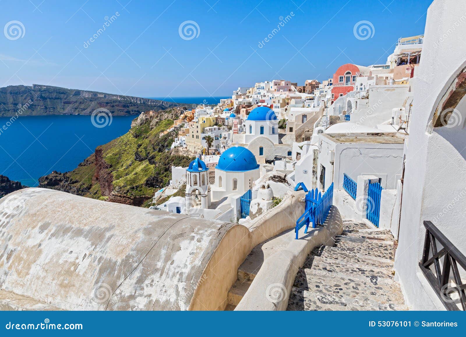 Morning on the Island of Santorini Stock Image - Image of greece ...