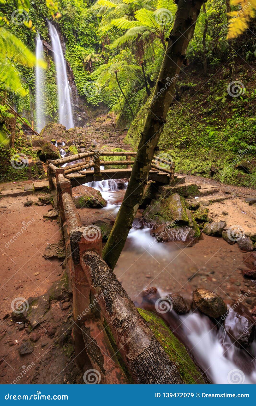 Morning at Jumog Waterfall, Karanganyar Stock Image - Image of jumog ...