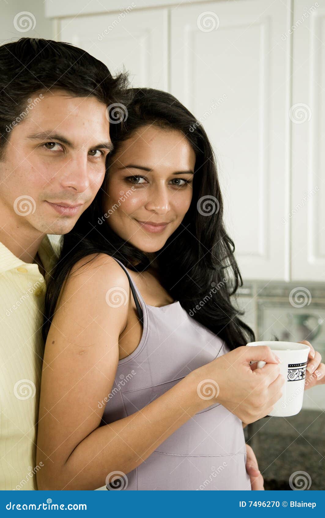 Morning and a Kiss! stock photo. Image of couple, breakfast - 7496270