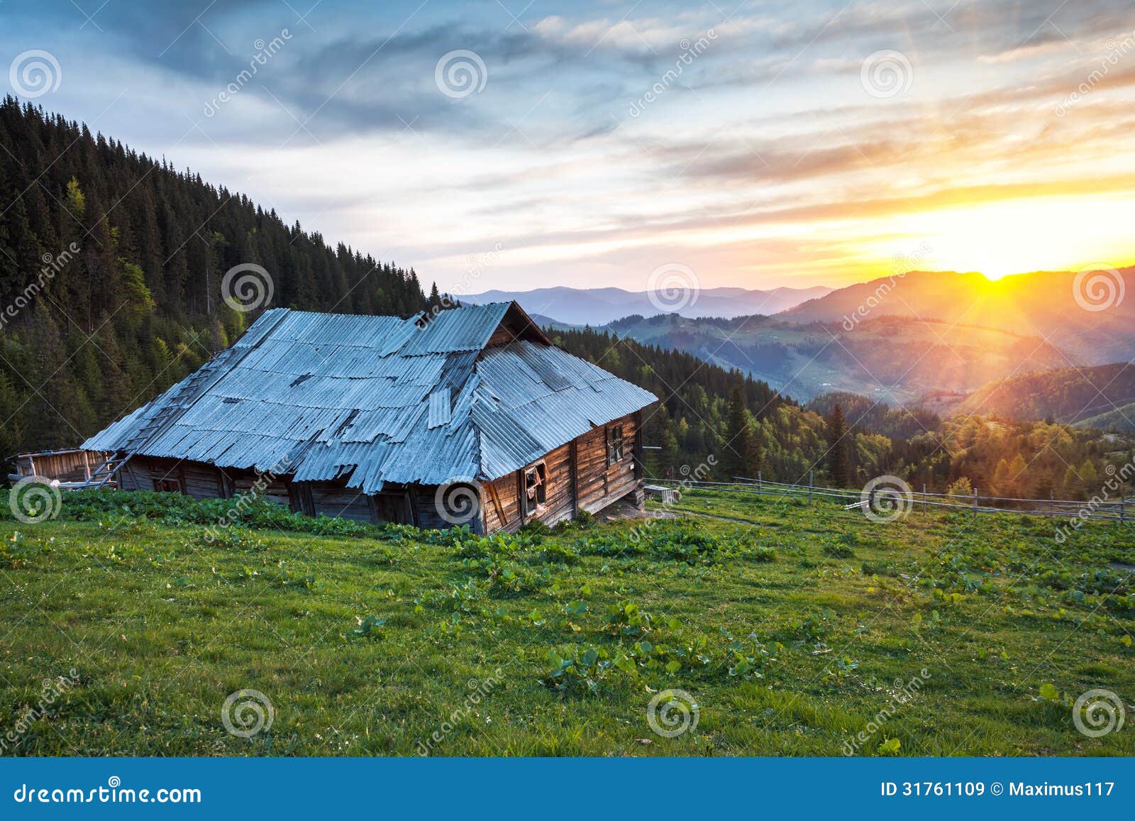 Morning landscape stock image. Image of spring, house - 31761109
