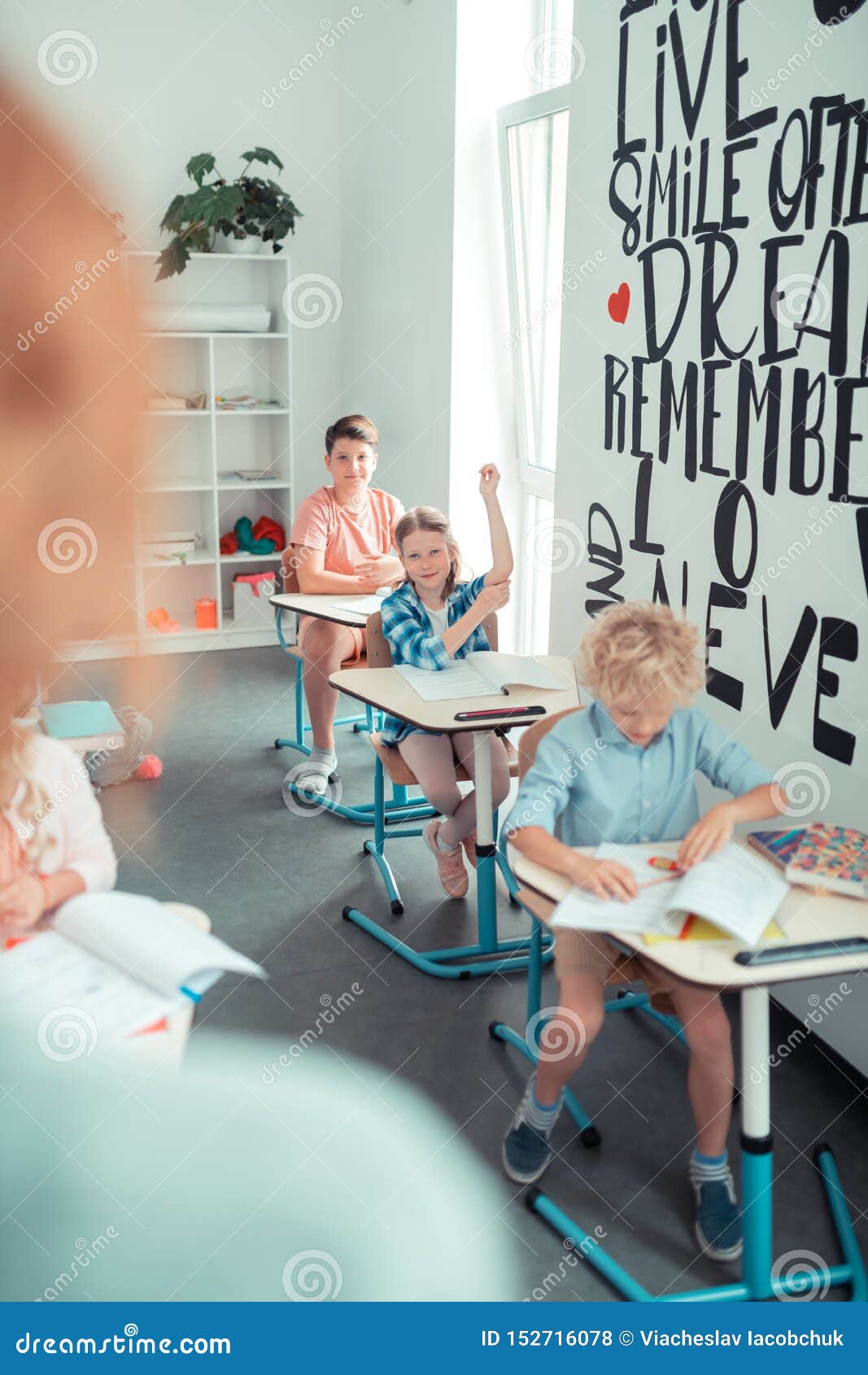 Morning Lesson at the Elementary School Class. Stock Photo - Image of ...