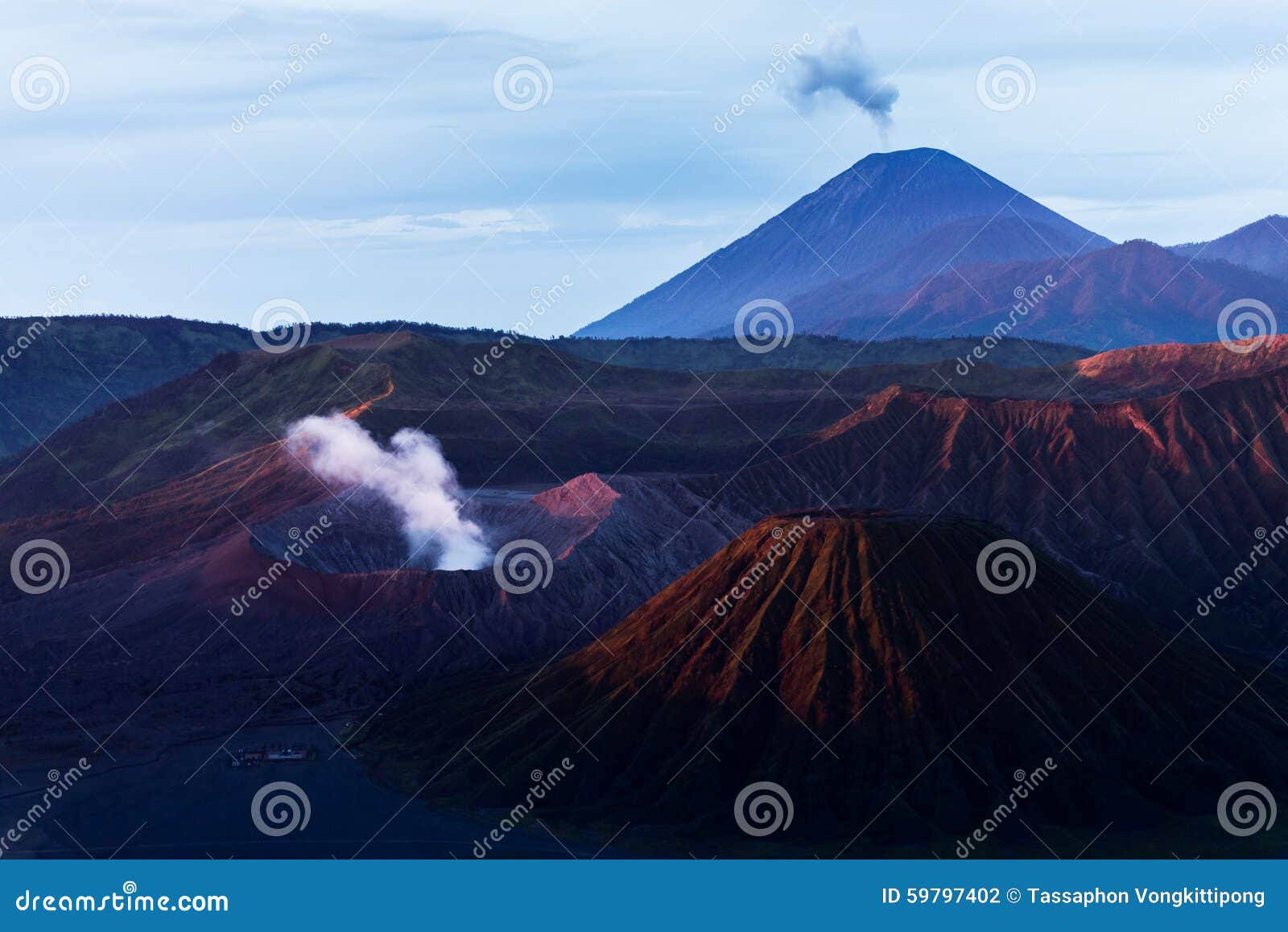 Morning Light on Bromo Volcano Stock Photo - Image of scenery, mount ...