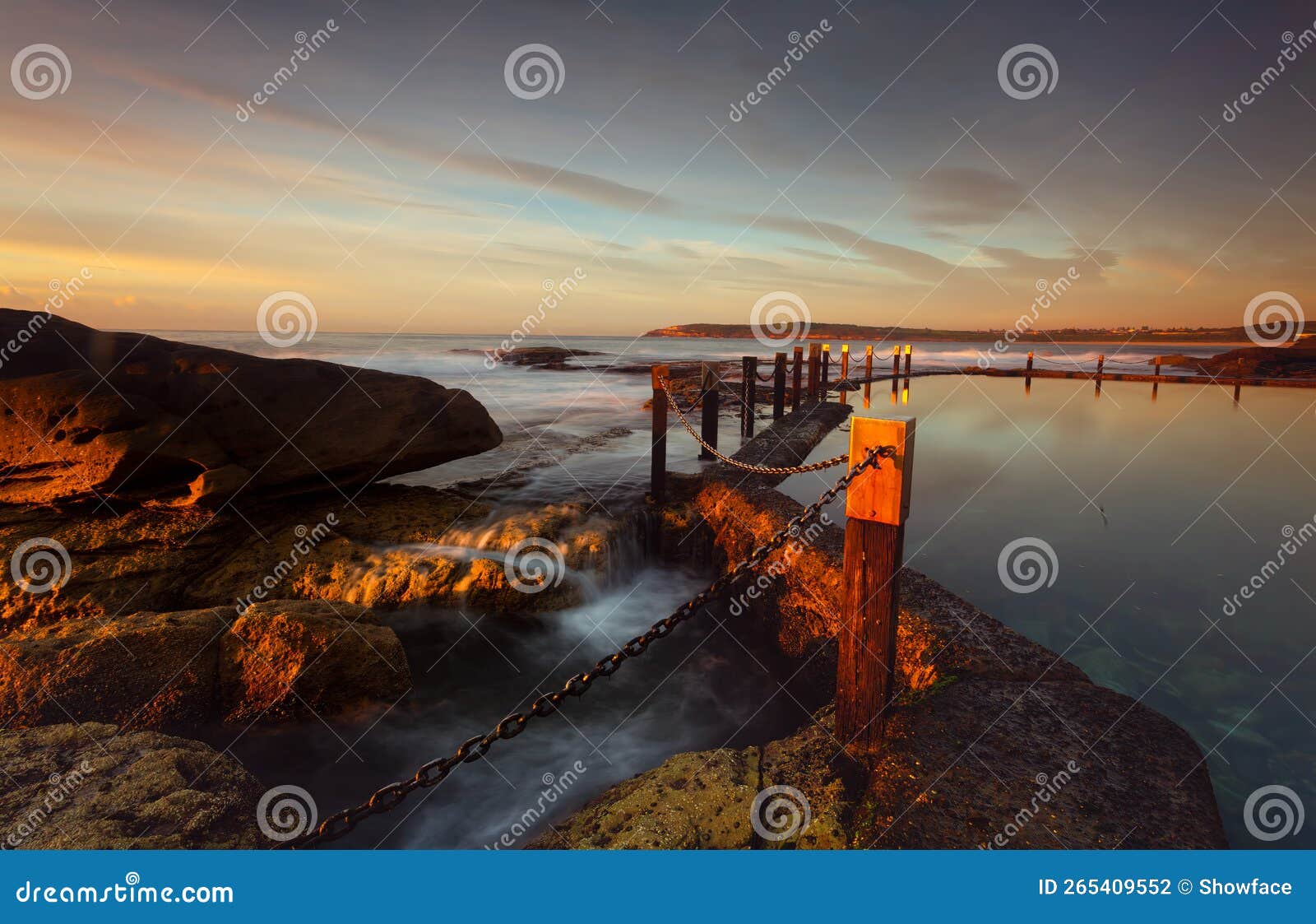 Morning Light at Mahon Rock Pool Australia Stock Photo - Image of ...