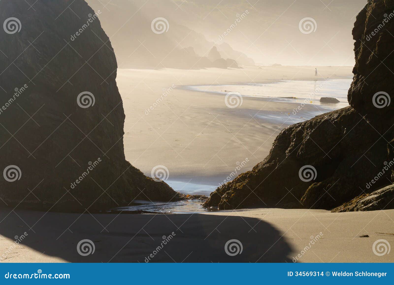 Morning Light and Shadows, Oregon Beach Stock Photo - Image of sand ...