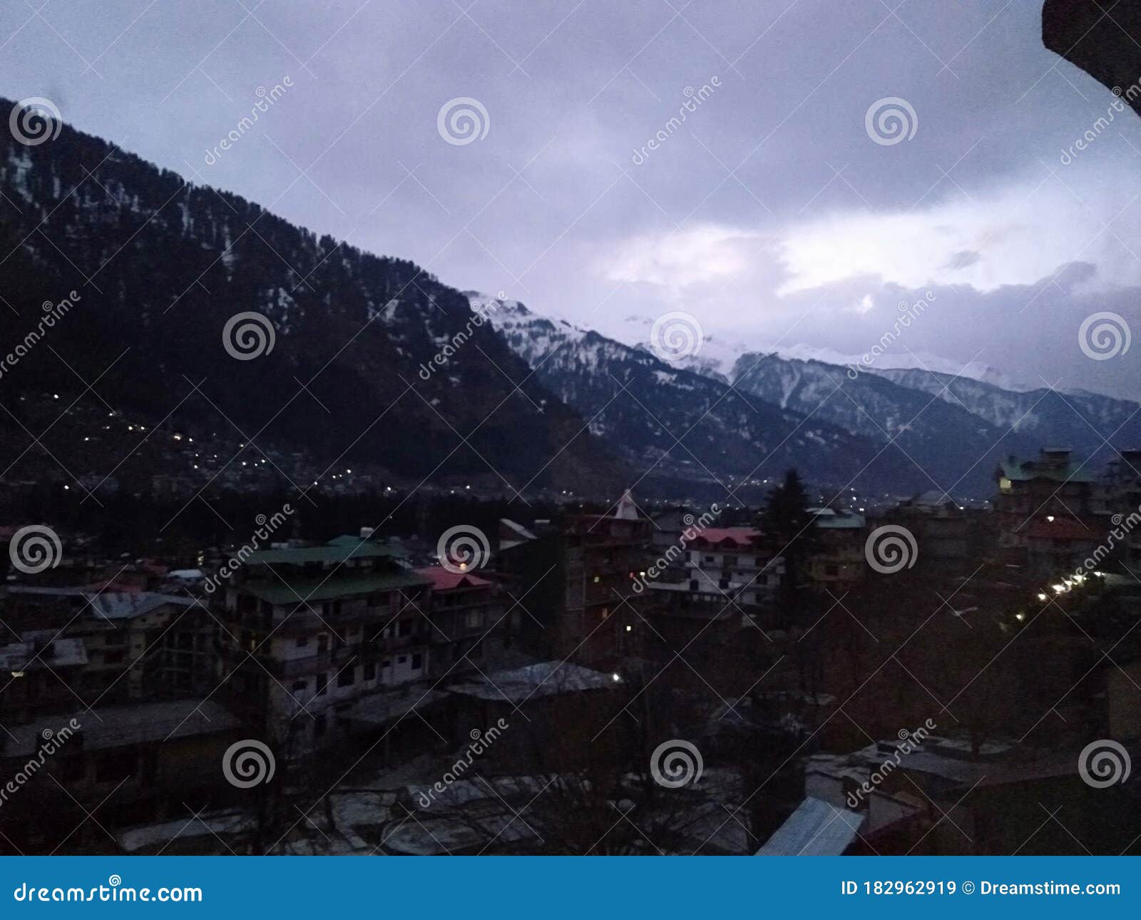 Morning in Manali with Snow Stock Image - Image of morning, tulip ...