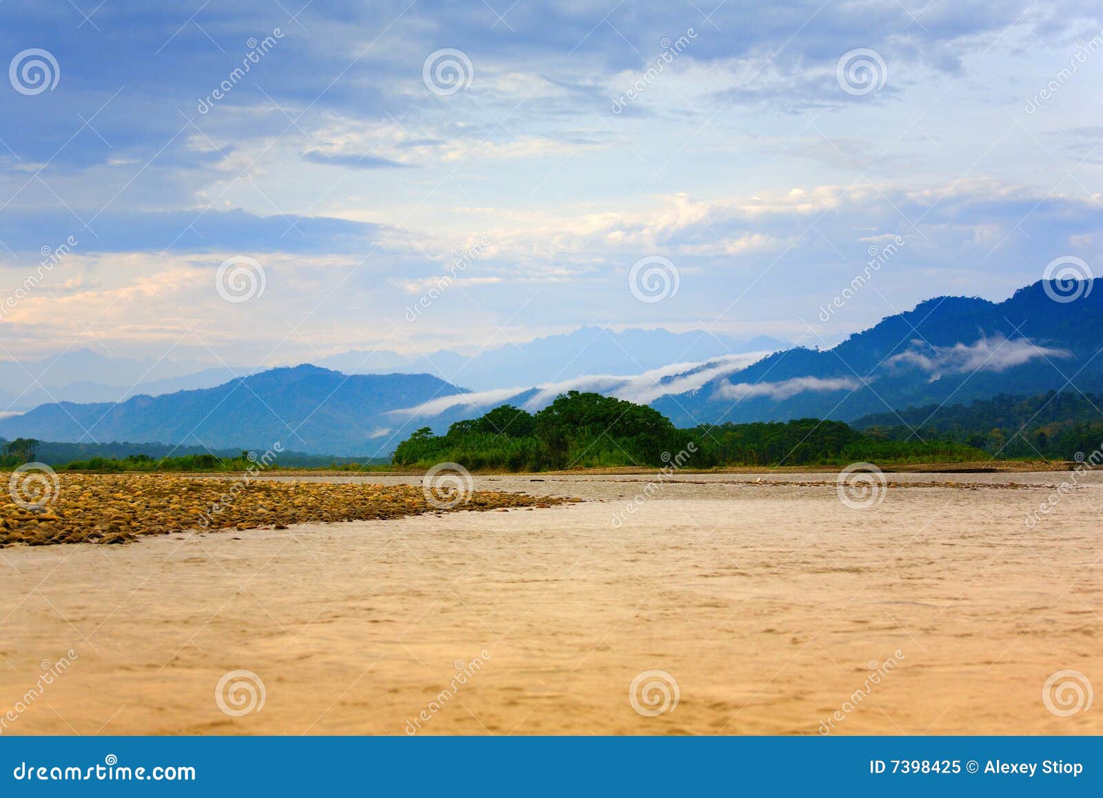 Morning on Manu River stock image. Image of ecotourism - 7398425