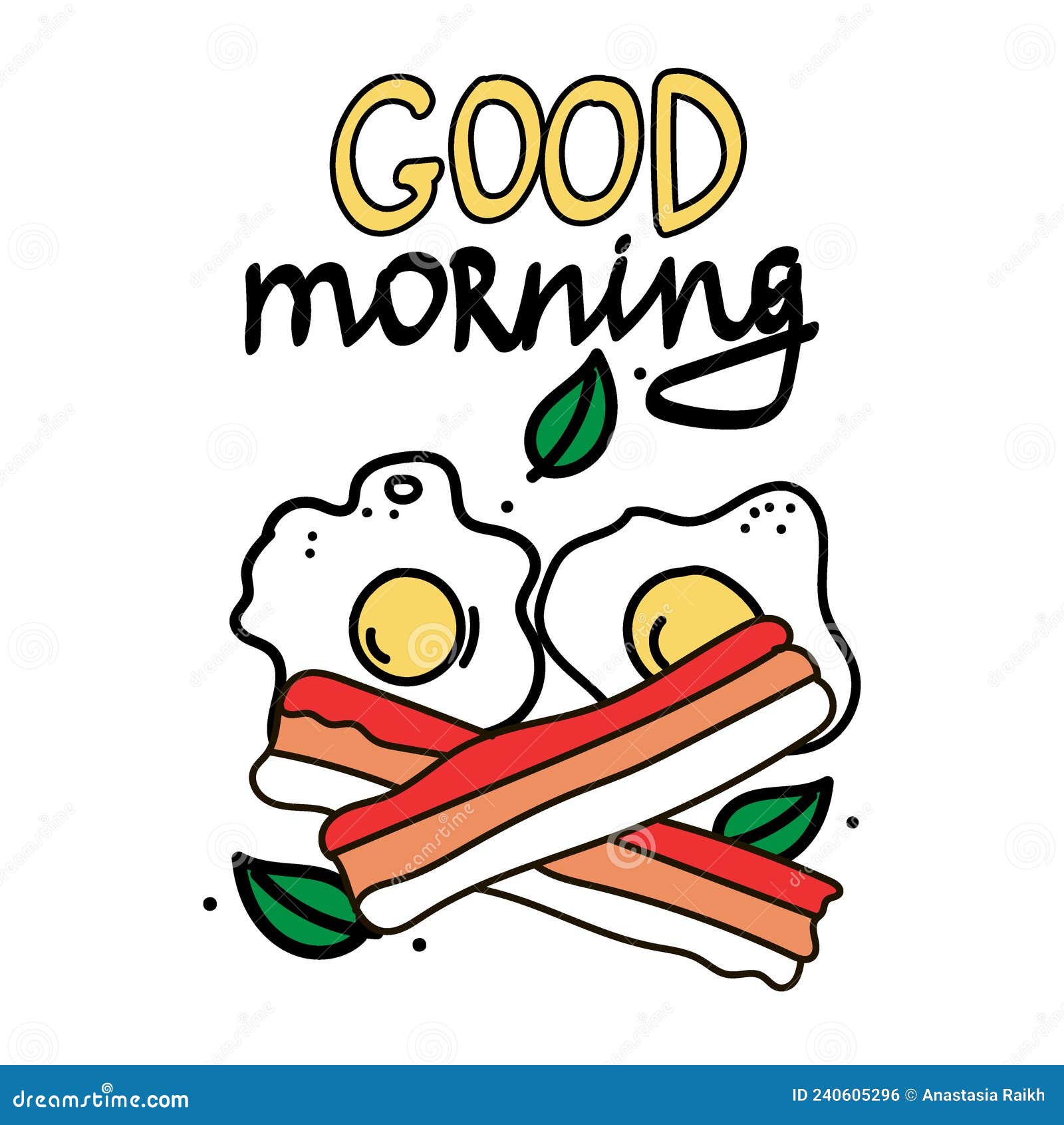 Morning Meal, Hand-drawn Doodle-style Elements. Breakfast. Good Morning ...