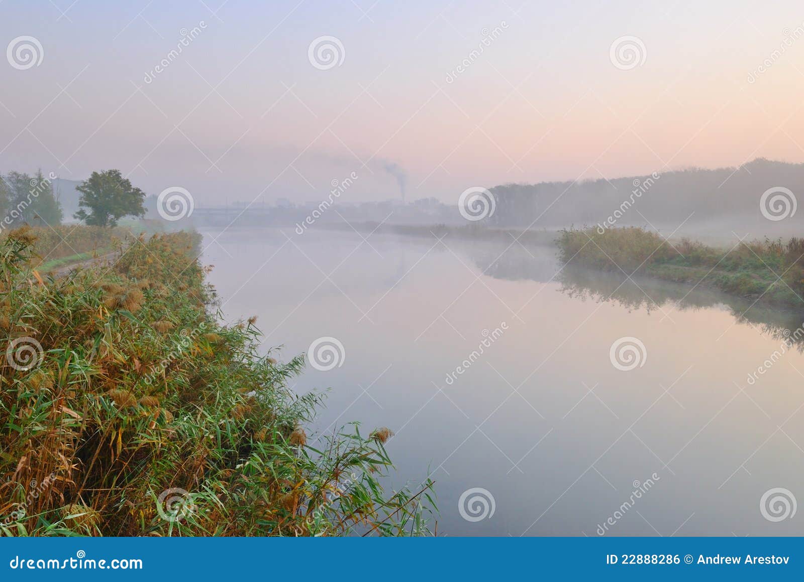 Morning Mist Over the River Stock Photo - Image of water, calmness ...